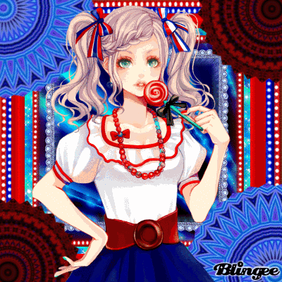 Anime Girl Red Blue Picture Blingee Com